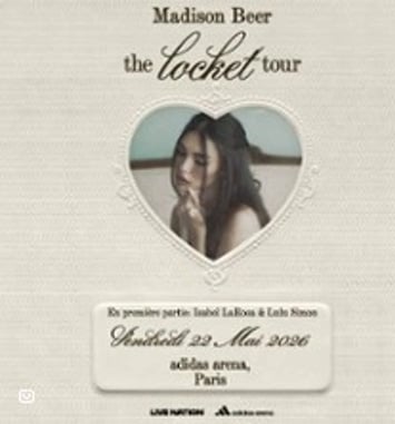 Concert Madison Beer, The Locket Tour à Paris le 22/05/2026