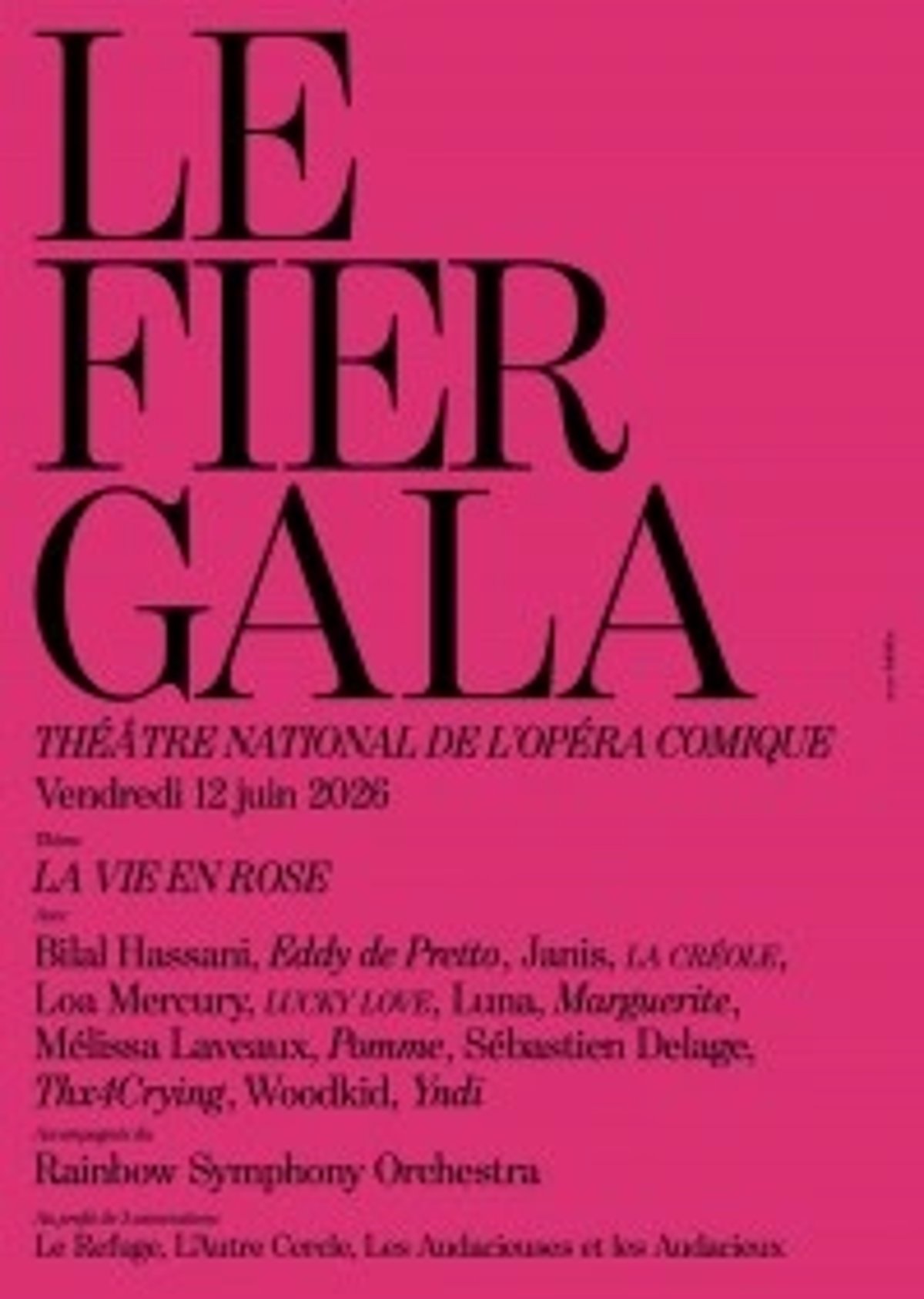 Concert Le Fier Gala avec Bilal Hassani à Paris — 12 juin 2026