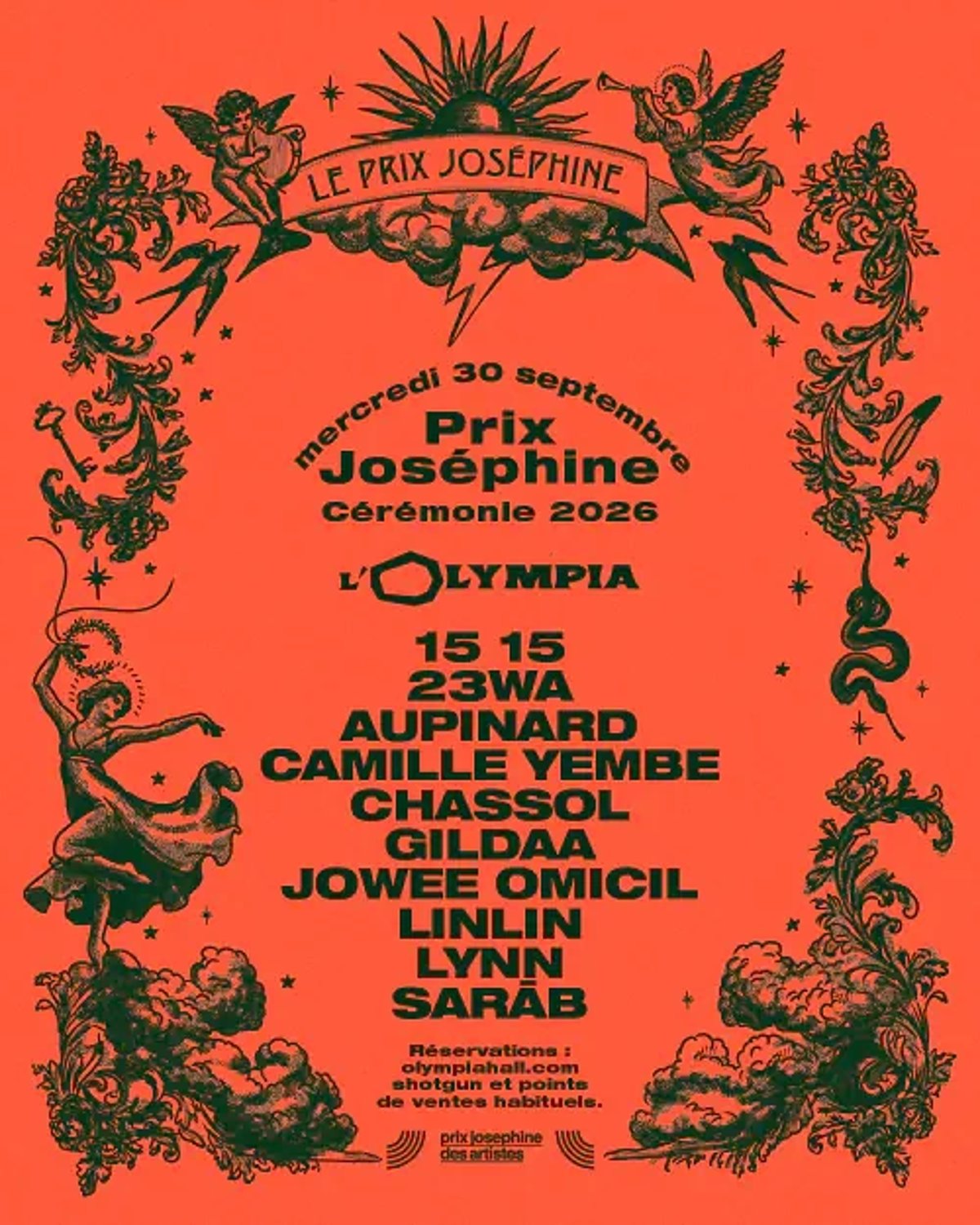 Le Prix Joséphine 2026 en concert à Paris — 30 sept. 2026